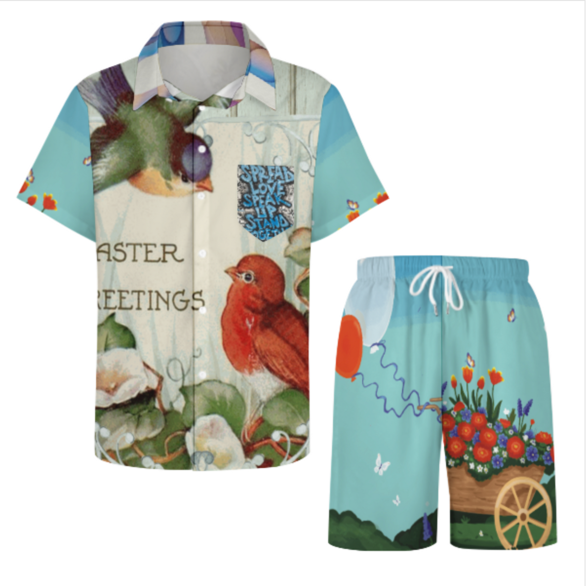 Multi-Image-Design Herren / Männer Kurzarmhemd Set Kurzarm und Shorts ...