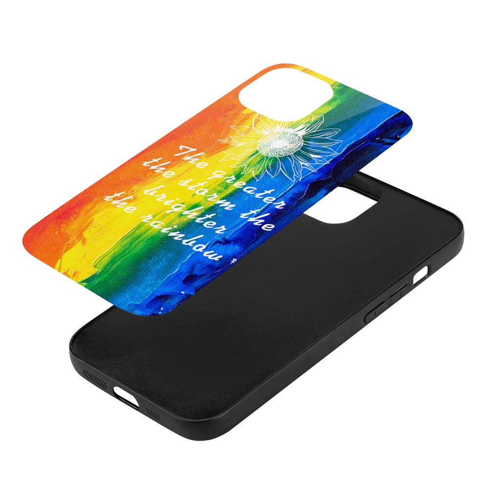 Glas Handyhülle (iPhone 15 Pro Max/Plus/Pro) mit Foto Design Motiv Text ...