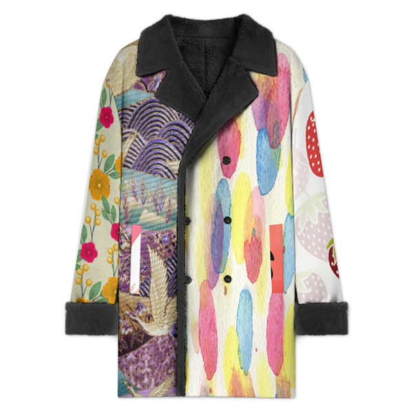 Multi-Image-Druck Herren / Männer Zweireiher Trenchcoat mit Anzugkragen ...