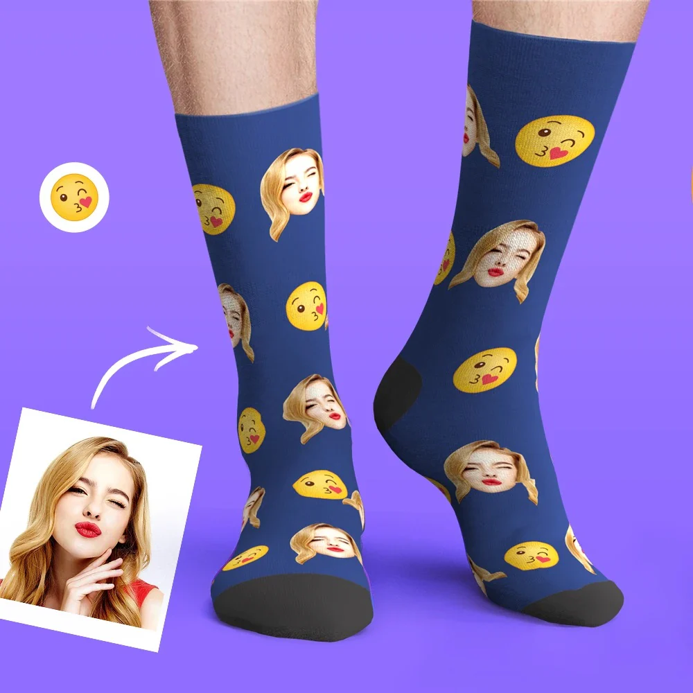 Socken Sportsocken lang Damen Herren mit Allover Print mit Foto Design ...