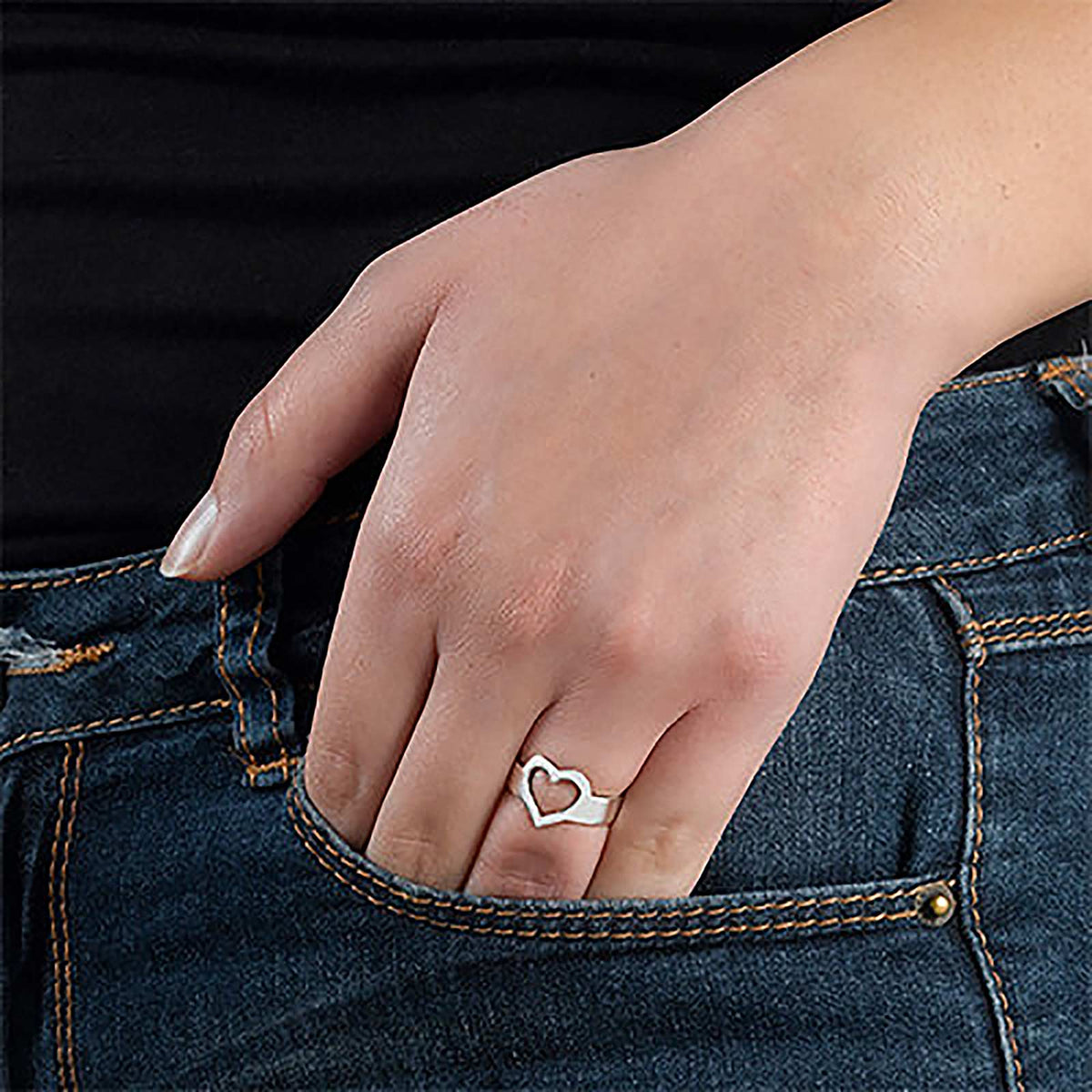 Hollow Heart Herz Ring J0022 mit gravierbarer Innenseite aus 925er ...