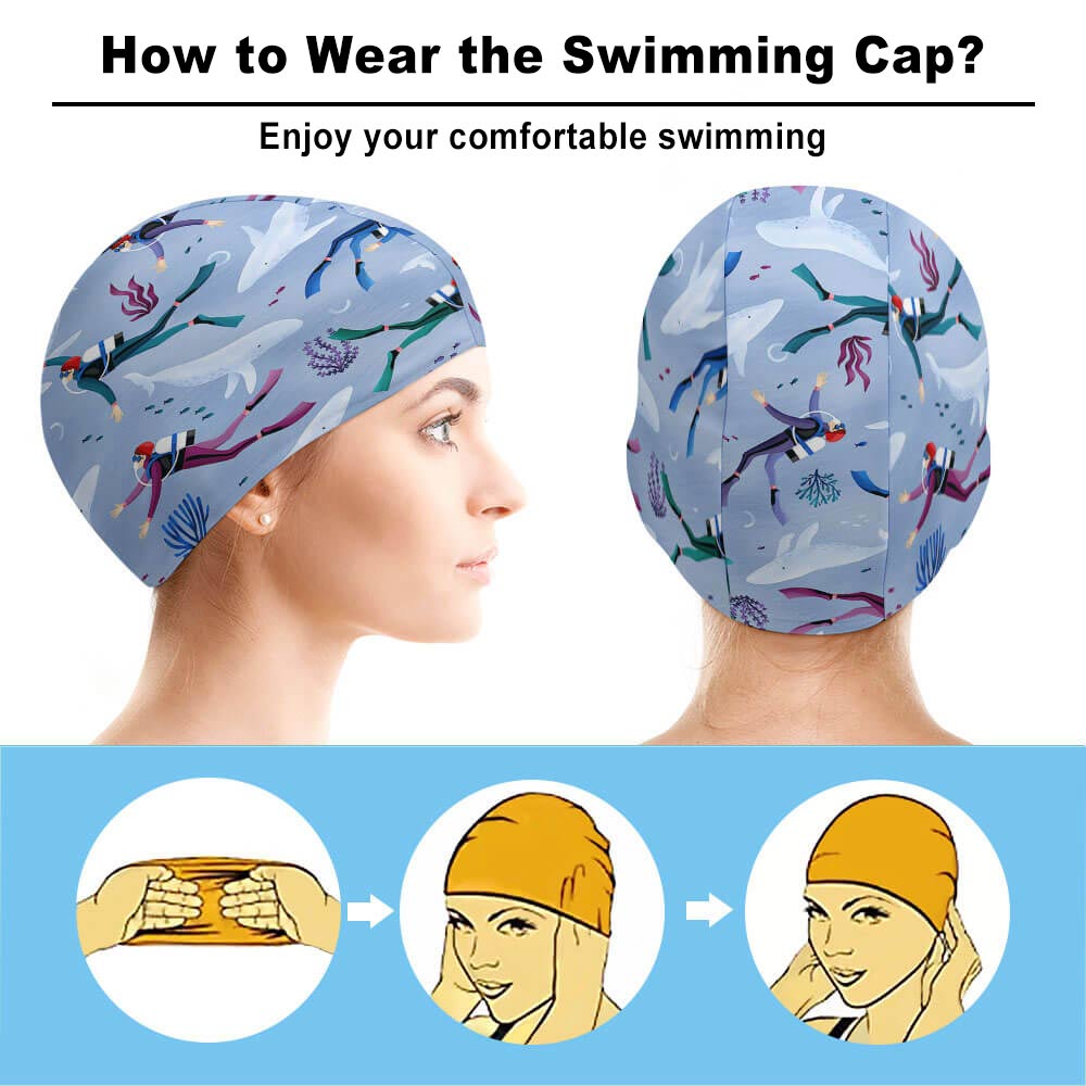 Damen / Herren Unisex Bedruckbare Schwimmkappe Badekappe mit Photo und ...
